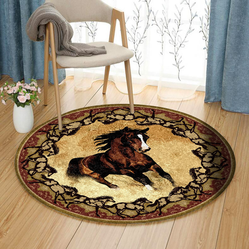 Horse TL030931TM Round Area Rug – Charming Favor