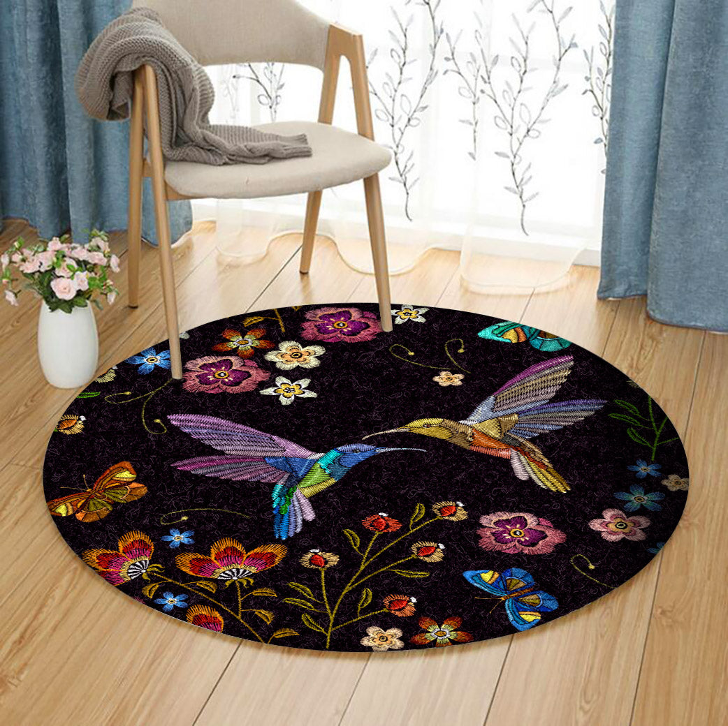 Hummingbird HM100813A Round Area Rug – Charming Favor