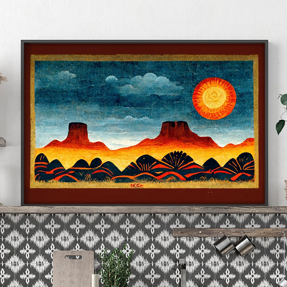 Rising Sun in New Mexico Painting Art Print 1 – Charming Favor