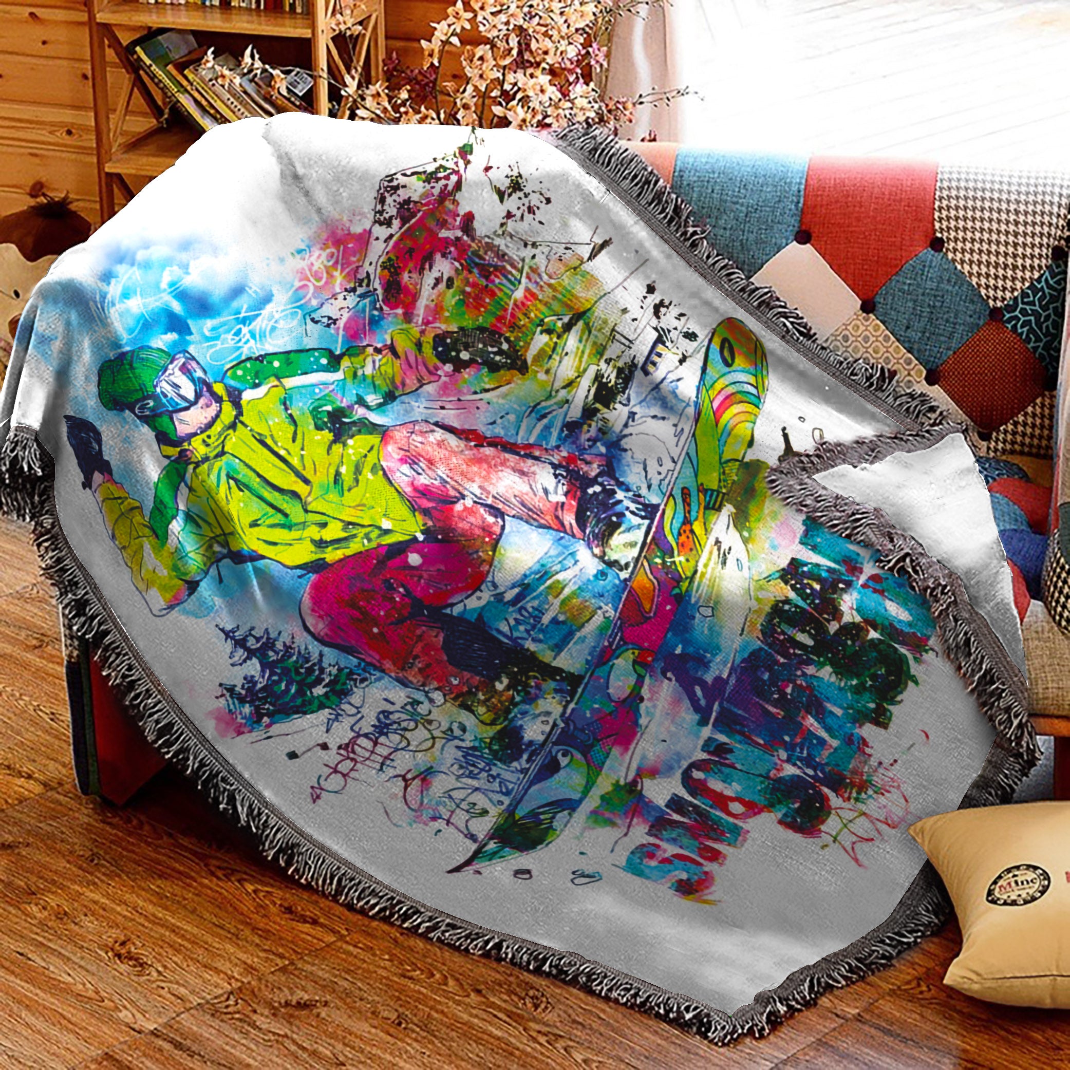 Snowboarding CG0410148S Throw Blankets For Sofa – Charming Favor