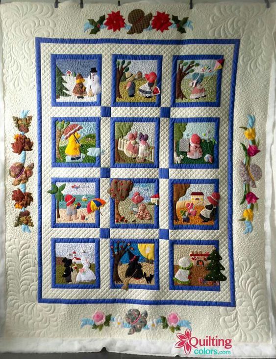 Sunbonnet Sue CLA271223183 Quilt Blanket – Charming Favor